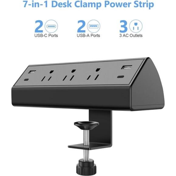 Office | Desk Clamp Power Stripdesktop Mount Surge Protector4w Fast ...